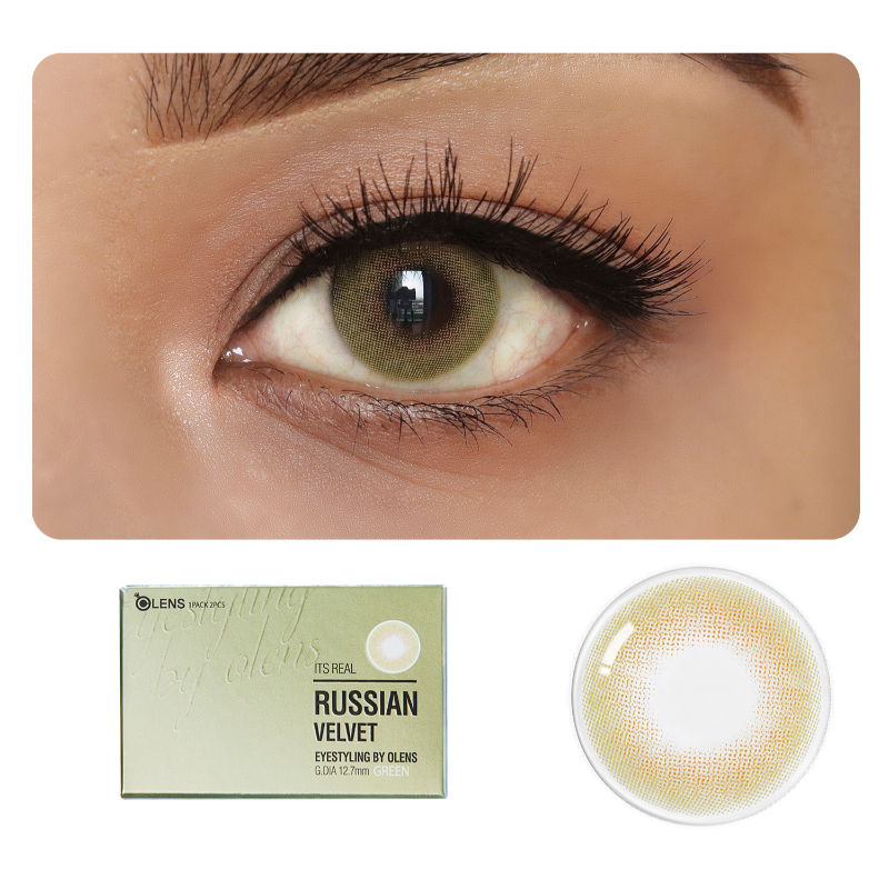 Buy O-Lens Russian Velvet Monthly Coloured Contact Lenses - Green (-0. ...