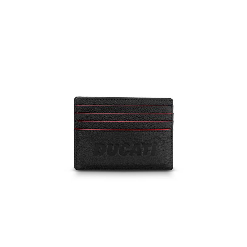 Buy Ducati Formale Black Genuine Leather Card Case for Men Online