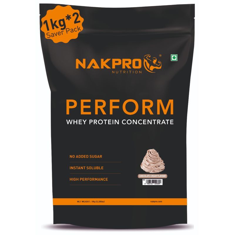 NAKPRO Perform Whey Protein Concentrate Supplement Powder - Cream ...