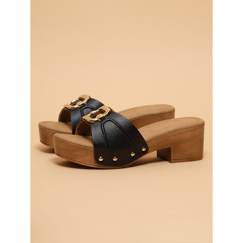 Buy Eridani Women Vivenne Black Embellished Sandal Heels Online