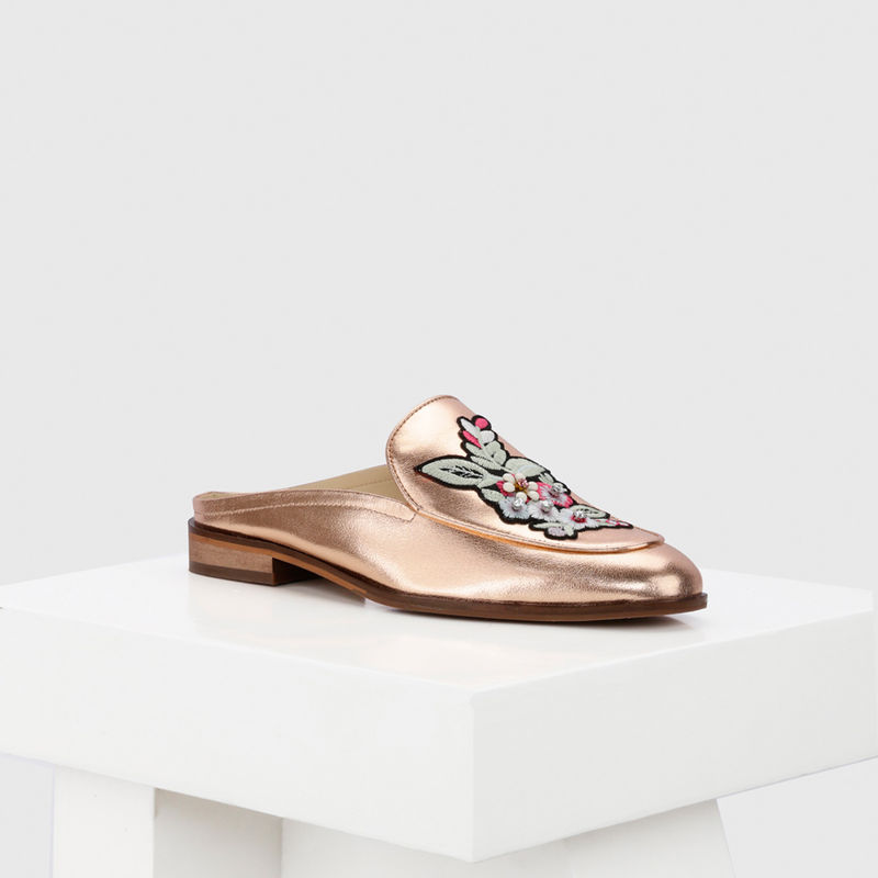 Buy Oroh Bologna Rose Gold Mule Heels Online