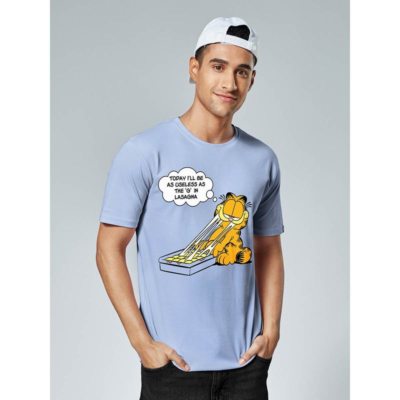 Buy The Souled Store Garfield - Lasagna Blue T-Shirt for Men Online