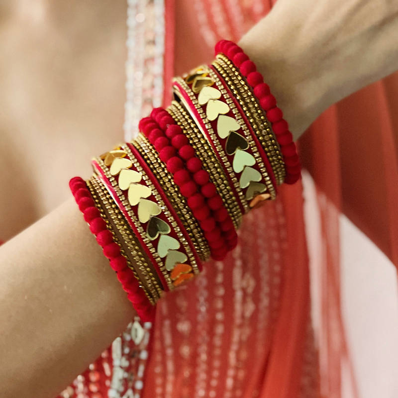 Buy Azai by Nykaa Fashion Bridal Red Chudas ( Set of 18) Online