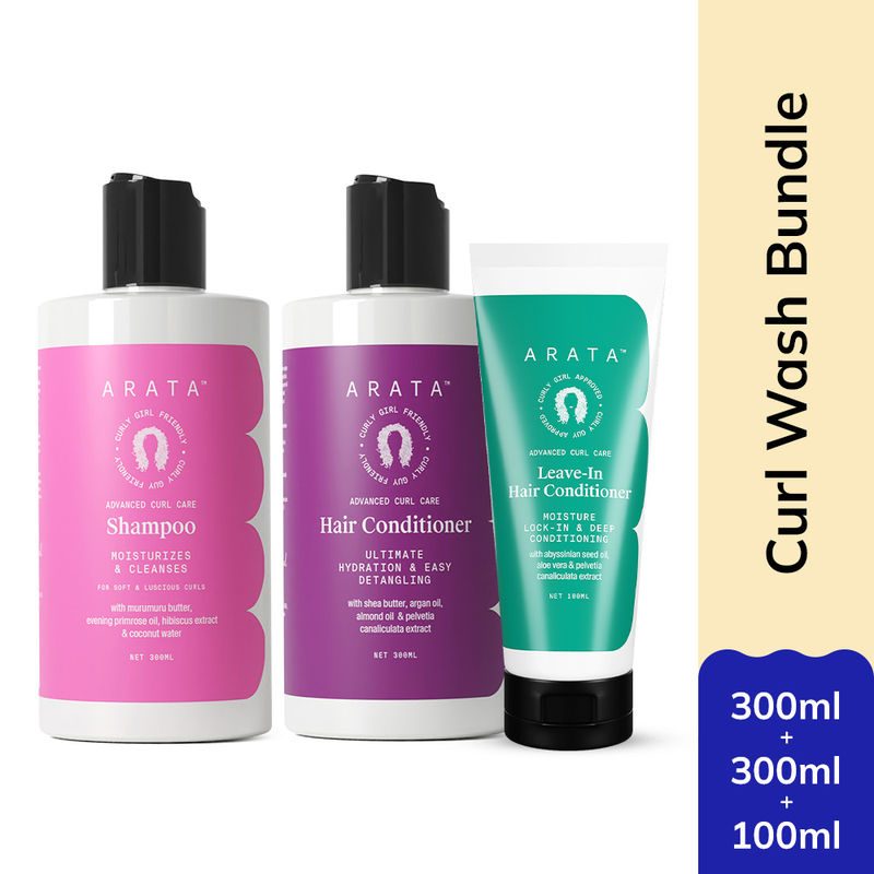 Buy Arata Curl Combo With Shampoo, Rinse-Out Conditioner & Leave-In Conditioner Online