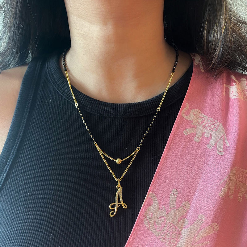 Buy Digital Dress Room A Cursive Letter Short Mangalsutra Online