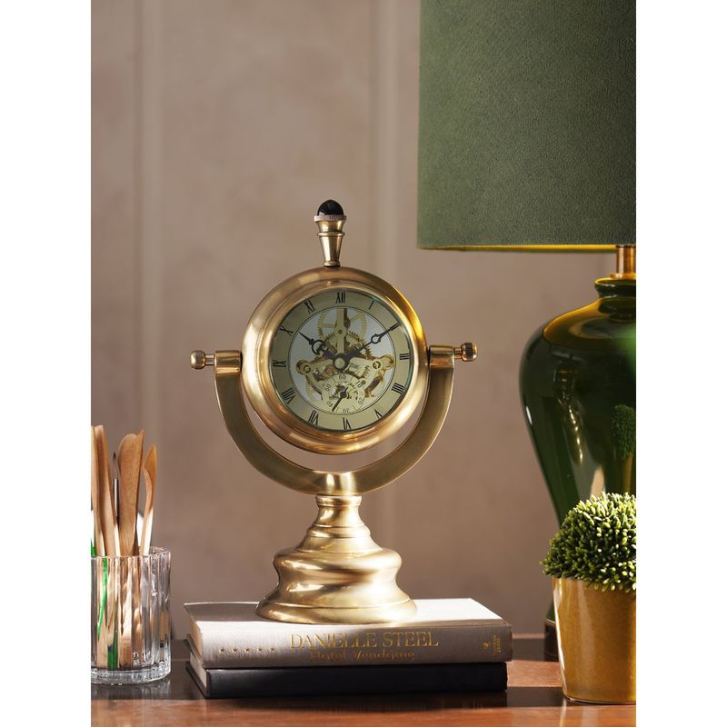 Buy Pure Home + Living Gold Table Clock with Base Online