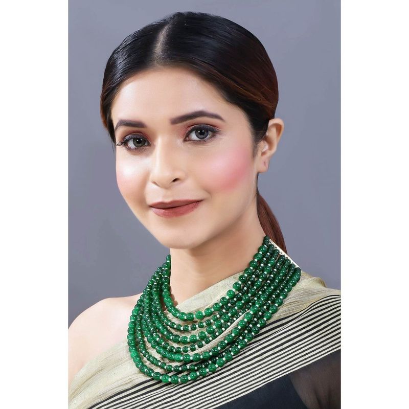 Buy I Jewels Gold Plated Multi Layered Beads Rani Necklace (ML288G) Online