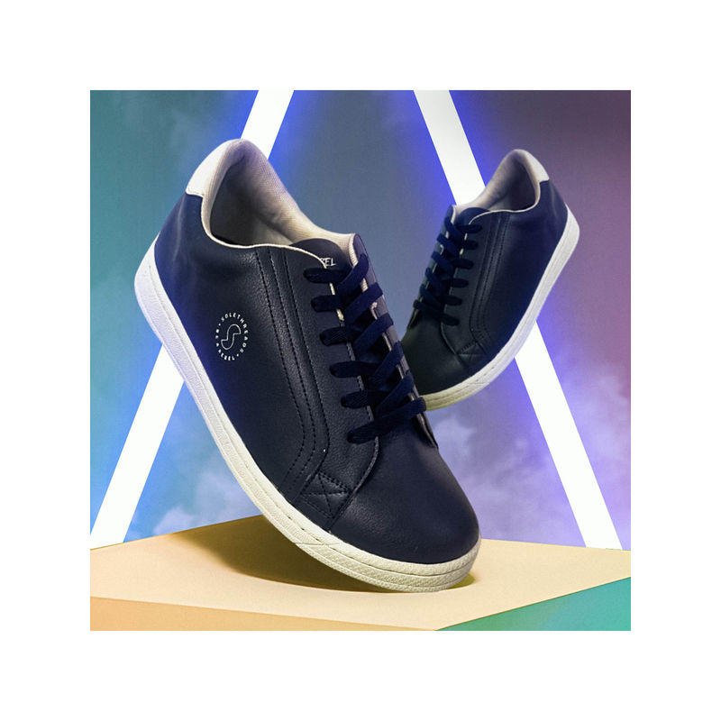 Buy SOLETHREADS Slater Solid Navy Men Sneakers Online