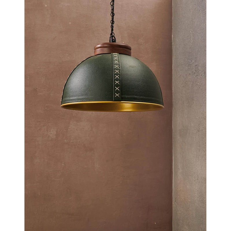 Buy Fabindia Green Bodh Metal Hanging Lamp Online