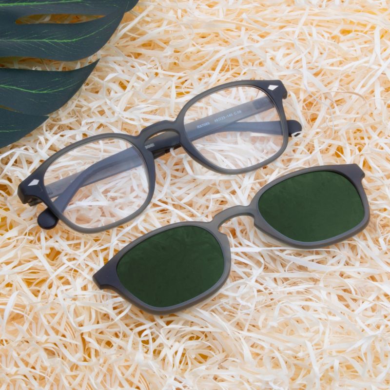 Buy TED SMITH Unisex Green Square Frames Clip On Sunglass With ...