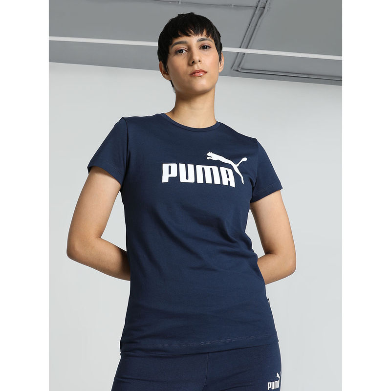 Buy Puma Essentials Logo Womens Blue T-Shirt Online