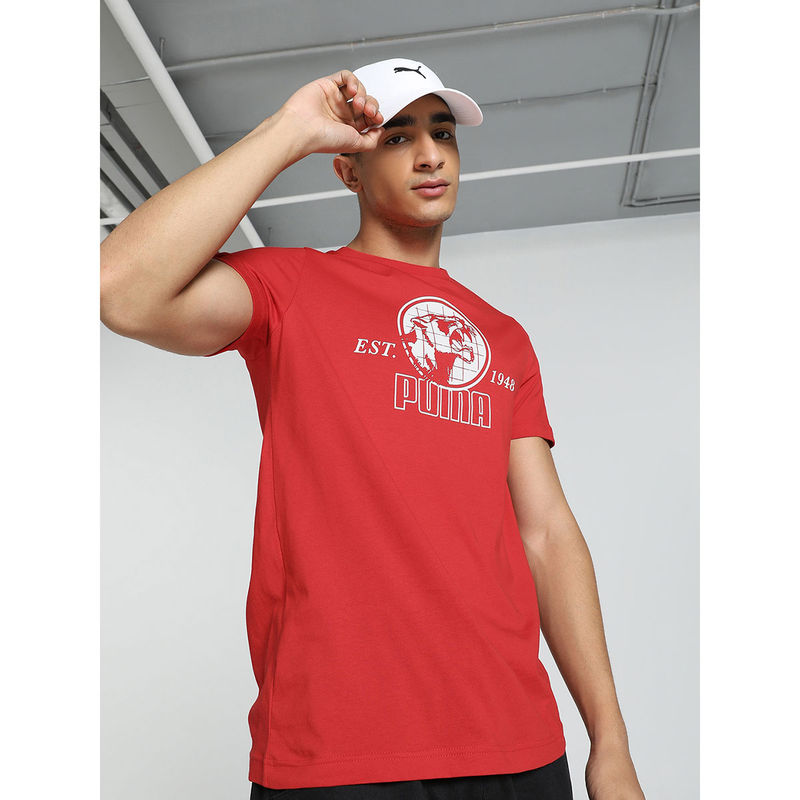 Buy Puma Essentials Graphic Mens Red T-Shirt Online