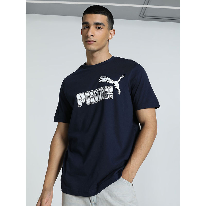 Buy Puma Graphics No. 1 Logo Mens Blue T-Shirt Online