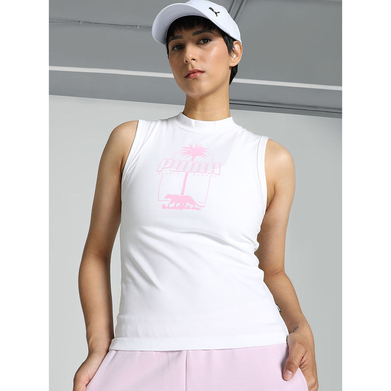 Buy Puma Essentials Palresort Womens White Tanks Online