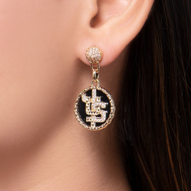 Buy Just Cavalli Gold Linea Logo 4 Earrings Online