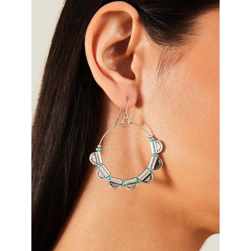 Buy Accessorize London Women Turquoise Semi Circle Drop Earrings Online