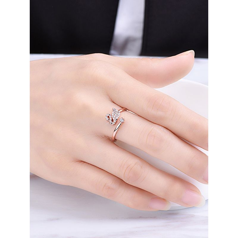 Buy Jewels Galaxy Rose Gold Plated Diamond Studded Swan Shape Korean ...