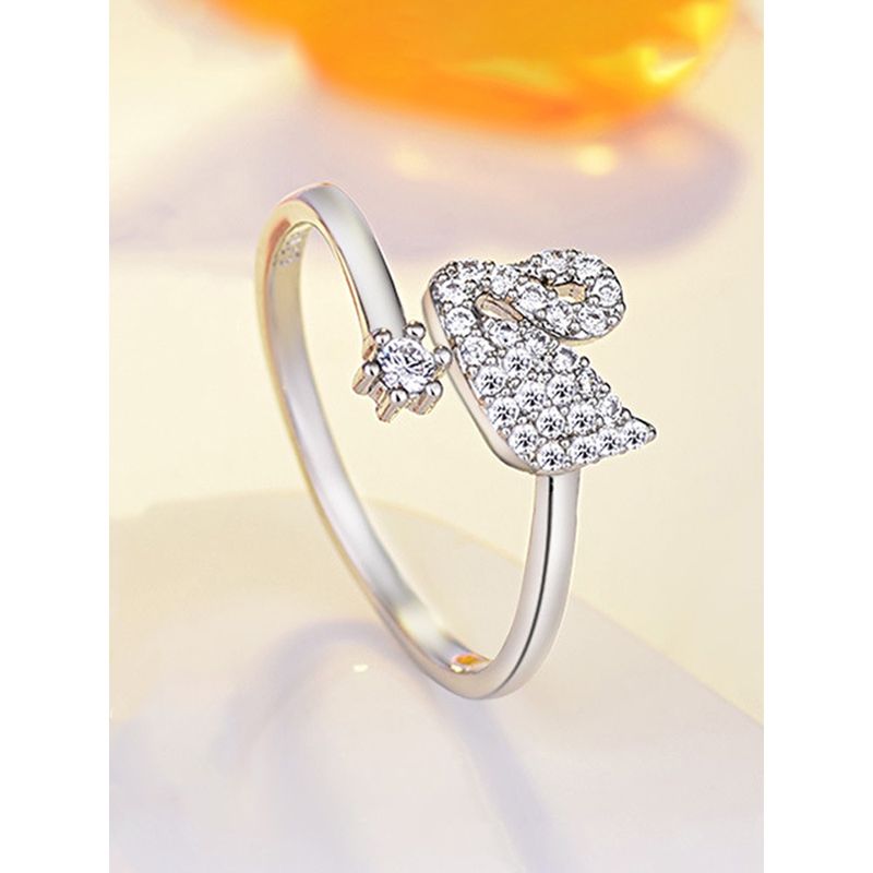 Buy Jewels Galaxy Silver Plated Diamond Studded Swan Shape Korean ...