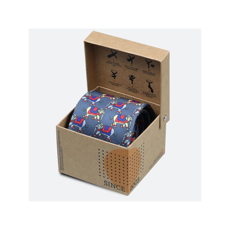 Buy Tossido Grey Royal Mahout Elephant Micro Fiber Necktie Online