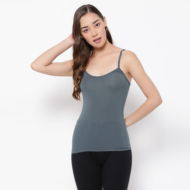Buy Clovia Chic Basic Camisole In Grey - Modal Online