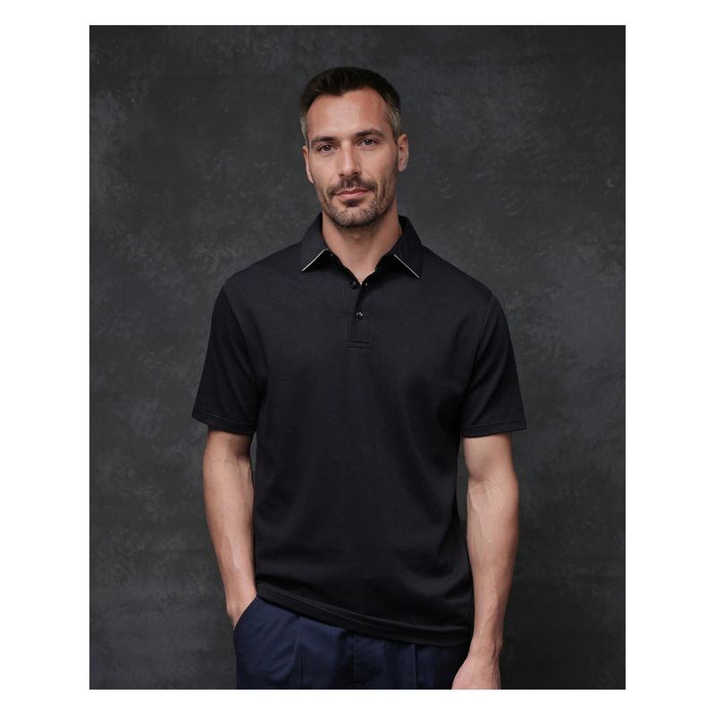 Buy Rare Rabbit Clive Black Plain Regular Fit Polo T-Shirt Online