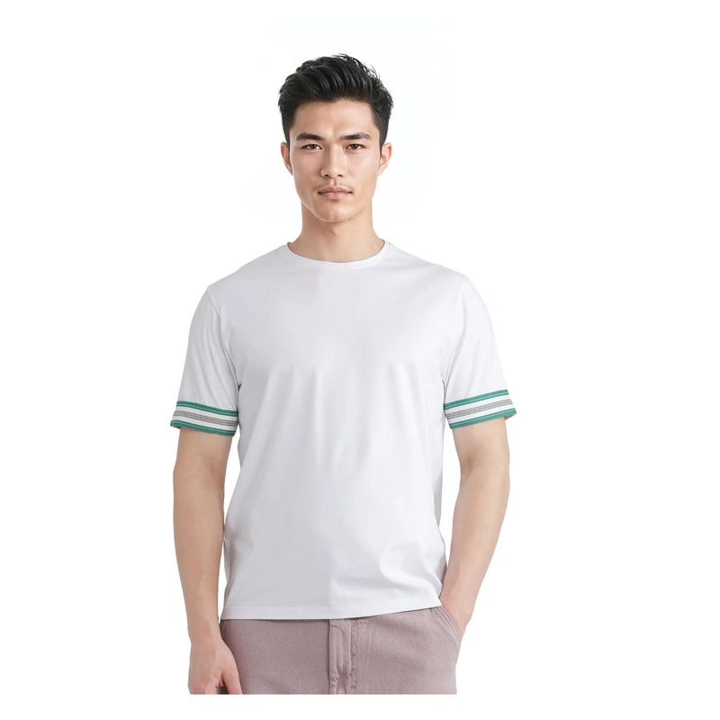 Buy Rare Rabbit Oblee White Plain Relaxed Fit T-Shirt Online