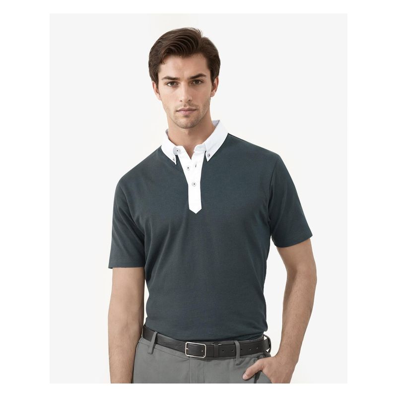 Buy Rare Rabbit Parma 2 Petrol Plain Regular Fit Polo T-Shirt Online