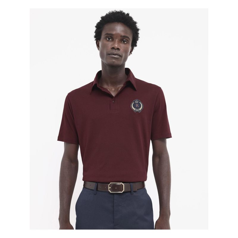 Buy Rare Rabbit Ritz Brown Plain Regular Fit Polo T-Shirt Online