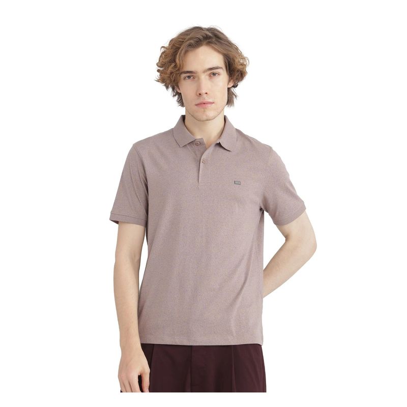 Buy Rare Rabbit Schop Dark Pink Plain Regular Fit Polo T-Shirt Online