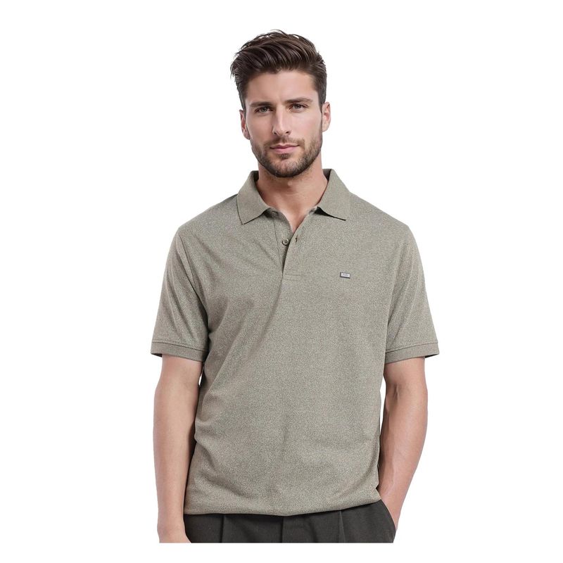 Buy Rare Rabbit Schop Olive Plain Regular Fit Polo T-Shirt Online