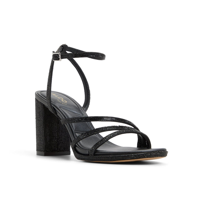 Buy Aldo Chicglow-In001 Women Black Block Heel Sandals Online