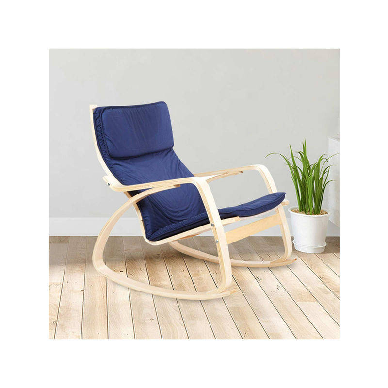 Buy HomeTown Vita Engineered Wood Rocking Chair in Blue Colour Online