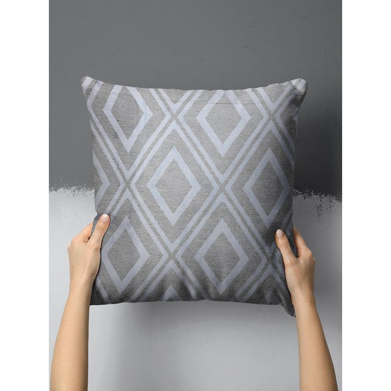 Buy BIANCA Geometric Decorative Hand Loom Cotton Jute Cushion Cover ...