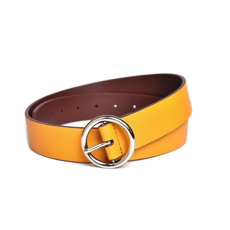 Buy BELWABA Vegan Leather Mustard Womens Belt Online