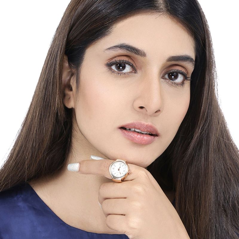 Buy Yellow Chimes Stainless Steel Gold Dial Analog Stretchable Watch Ring Online