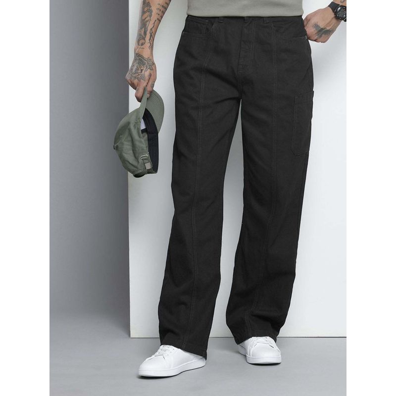 Buy The Indian Garage Co Men Loose Baggy Relaxed Fit Solid Mid-Rise ...