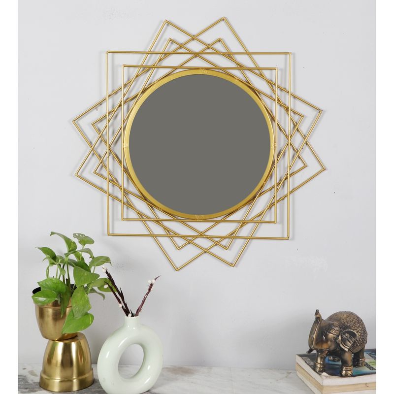 Buy Amaya Decors Cross Lines Wired Wall Mirror Online