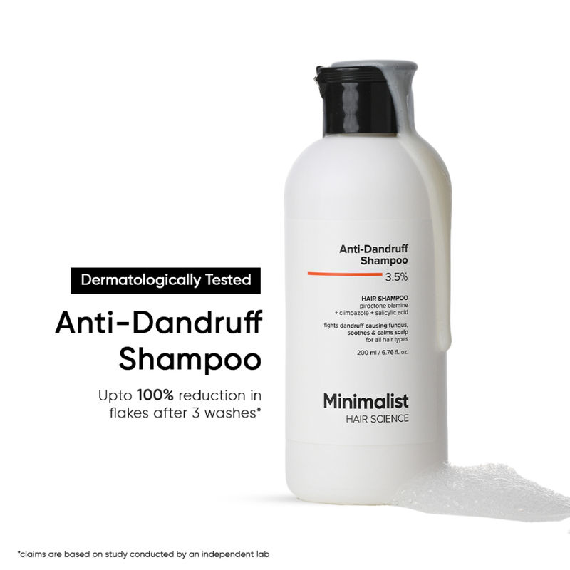 Buy Minimalist Anti-Dandruff Shampoo 3.5% Salicylic Acid For Flaky & Itchy Scalp, Gentle ...