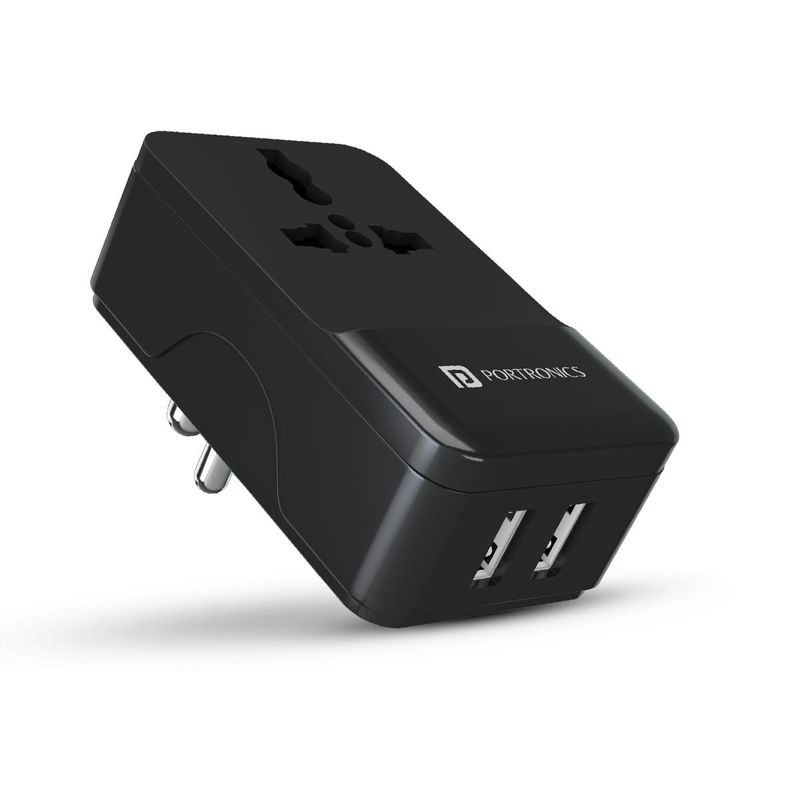 Buy Portronics Adapto III Dual USB Adapter with 1 AC Power Socket 3 ...