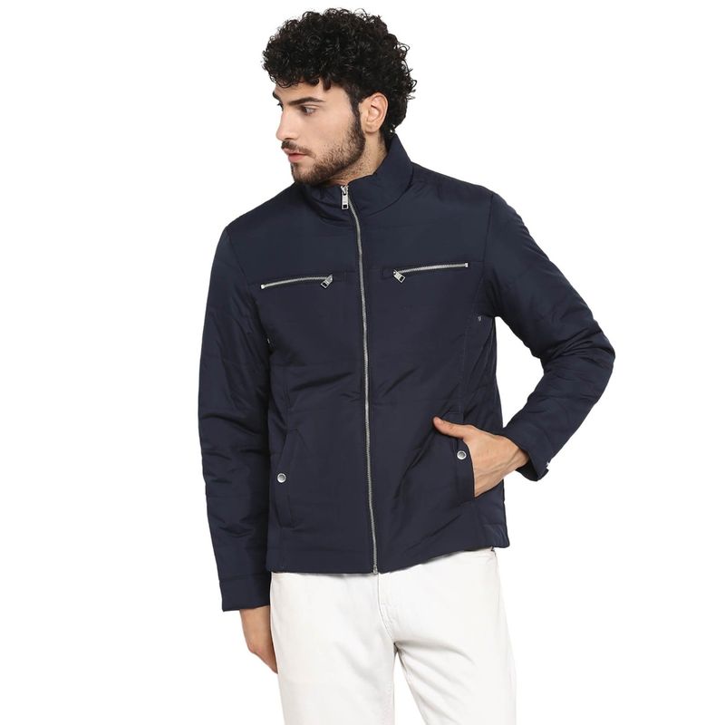 Buy Red Tape Navy Blue Solid Jacket Online