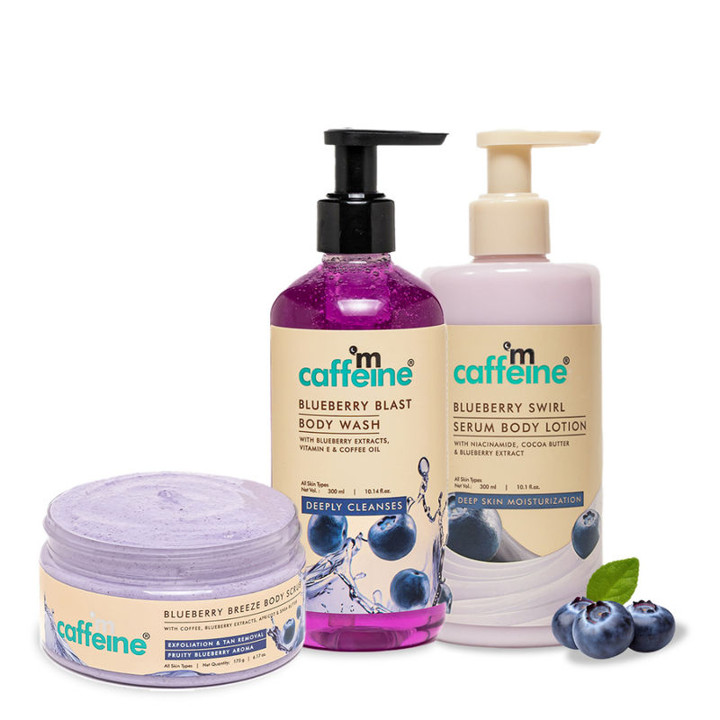 Buy MCaffeine Blueberry Body Wash + Scrub + Serum Lotion Online