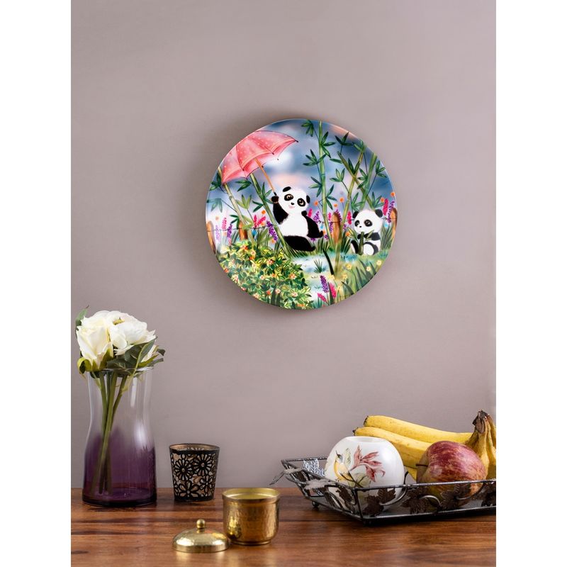 Buy KOLOROBIA Panda Loves It When It s Monsoon Decorative Wall Plates 8 ...