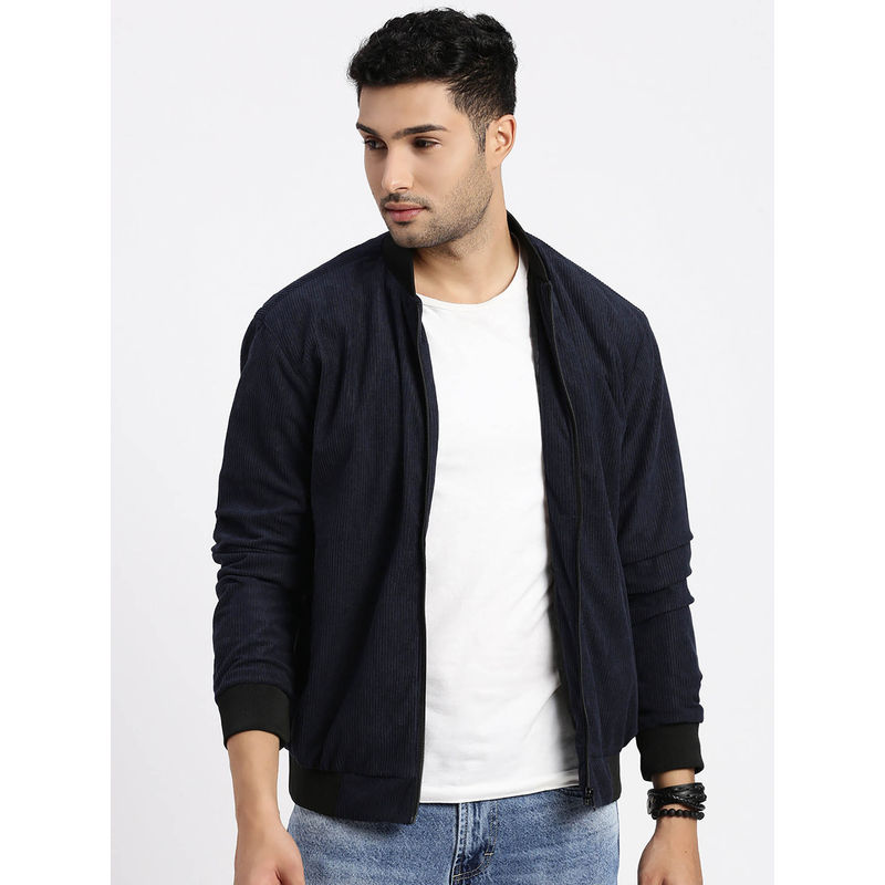 Buy SHOWOFF Mens Navy Blue Bomber Jacket Online