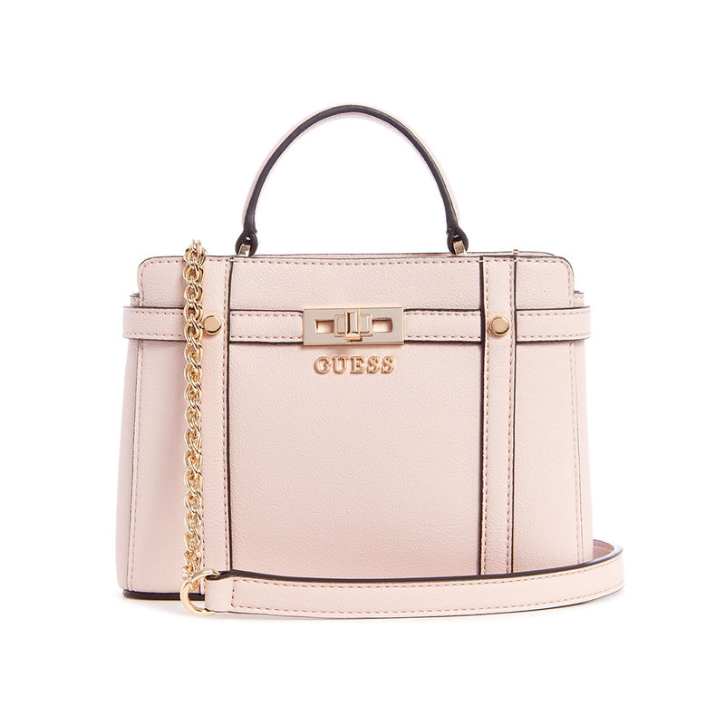 Buy Guess Women Pink Solid Satchel Bag With Magnetic Button Closure ...