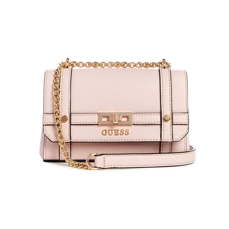 Buy Guess Women Pink Solid Crossbody Bag With Twist Lock Closure Online