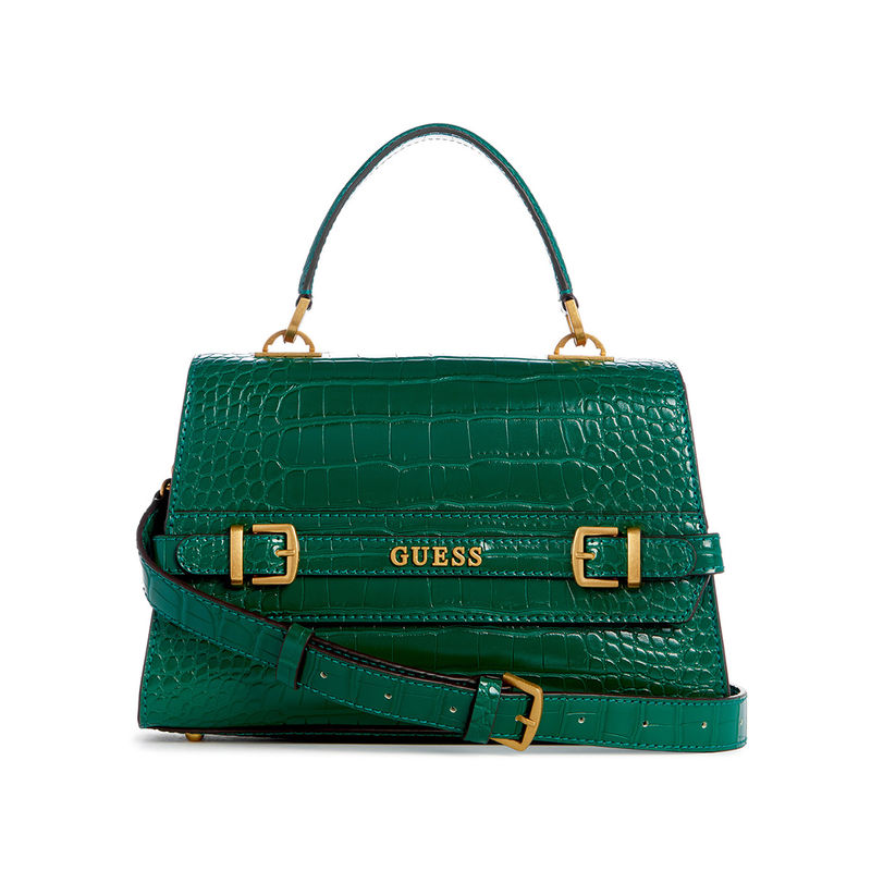 Buy Guess Women Green Textured Handheld Bag With Magnetic Button ...