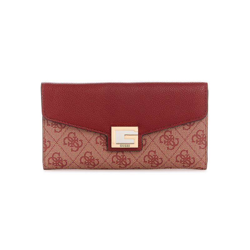 Buy Guess Women Red Printed Envelope With Snap Button Closure Online