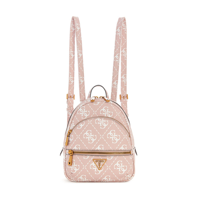 Buy Guess Women Pink Printed Backpack With Zip Closure Online