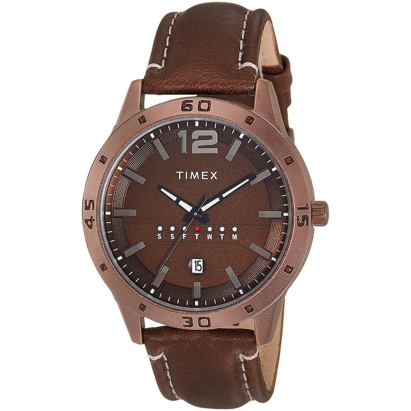 Buy Timex Round 45mm Brown Dial Analog Men Watch - TW000U936 Online