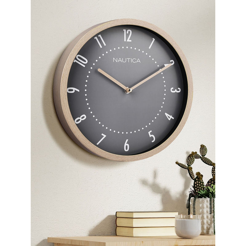 Buy Nautica Luxury EN Finish Modern Wall Clock Finish Grey Online